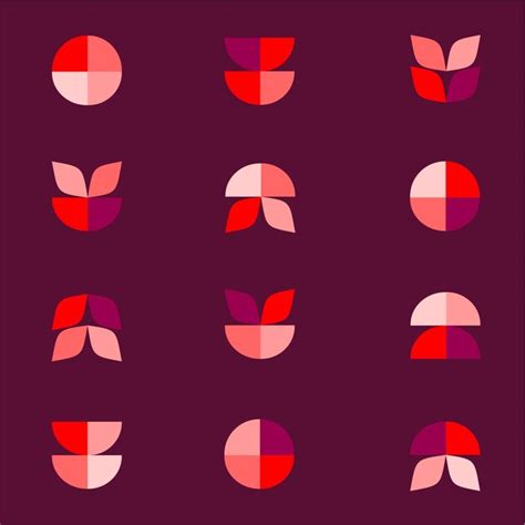 Premium Vector Red Geometric Shapes Variations