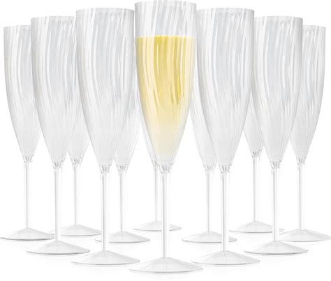 Zonbaizey 6 Ounce Plastic Champagne Flutes Disposable 12