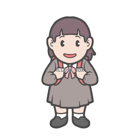 無料イラスト 小学校の入学式に行く女の子のイラスト