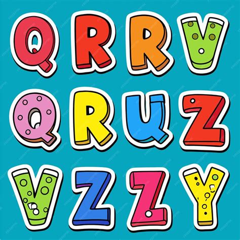 Sticker De Letras Mayúsculas Muy Bonitas Vector Premium Generado Con Ia