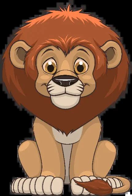 دانلود پی ان جی نیم رخ شیر نر کارتونی بدون پس زمینه