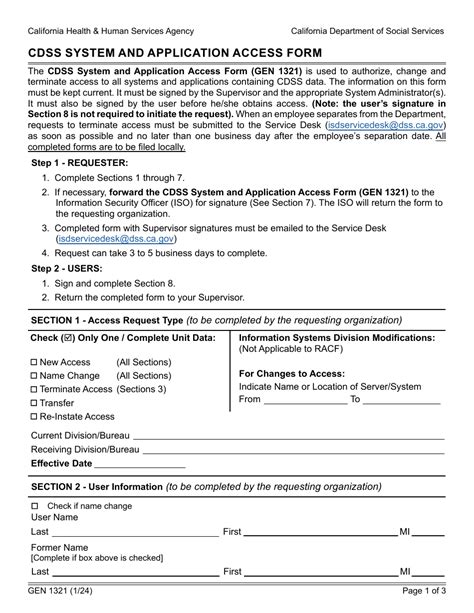 Form Gen1321 Download Fillable Pdf Or Fill Online Cdss System And