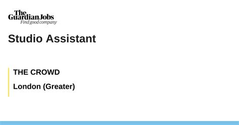 Studio Assistant Job With The Crowd 9668840