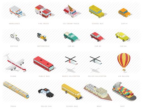 Isometric Vehicles And Transportation Isometric City Map Builder