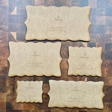 Ruffled Rectangle Rim Template Small Set Clayshare Market Place