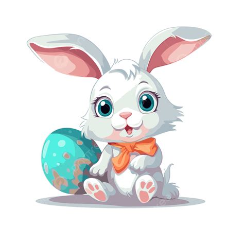 مضحك أرنب عيد الفصح ناقلات حرف لطيف الأرنب الأبيض مع بيض عيد الفصح على