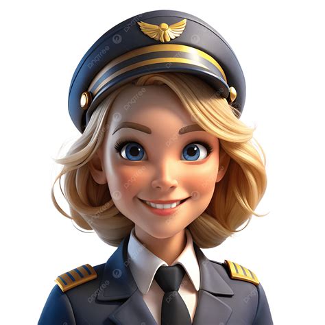 Clipart Karakter Kartun Pilot Wanita Yang Tersenyum Kartun Pilot