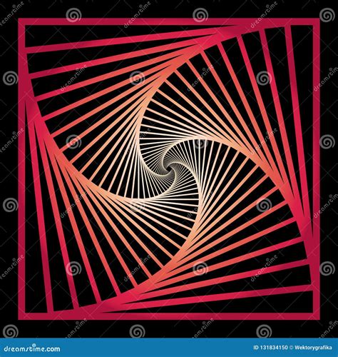 Inward Concentric Rotating Spirally Squares Abstract Geometric Background Stairs Optical