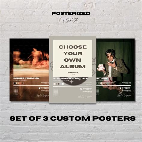 Custom Album Cover Art Print Set Personalized Music Poster Digital
