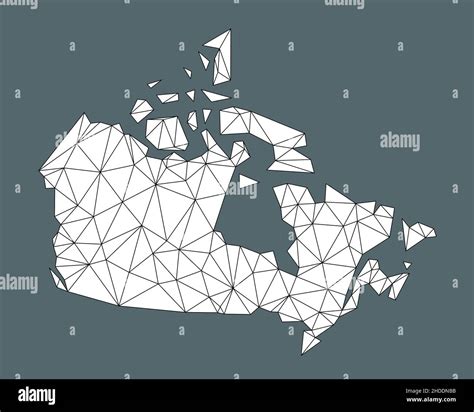 Canada Polygonal Map Abstract Geometric Vector Map Low Poly Style
