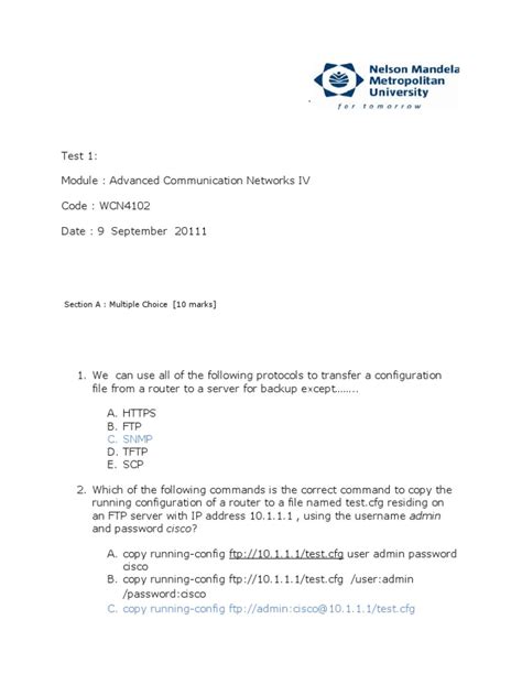 Test 1 Answer Key Pdf Information And Communications Technology
