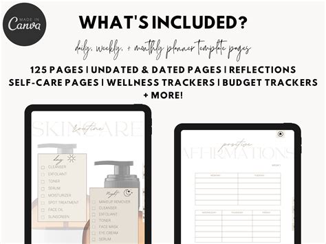 That Girl Aesthetic Plr Template Digital Planner Canva Template Editable Commercial Use