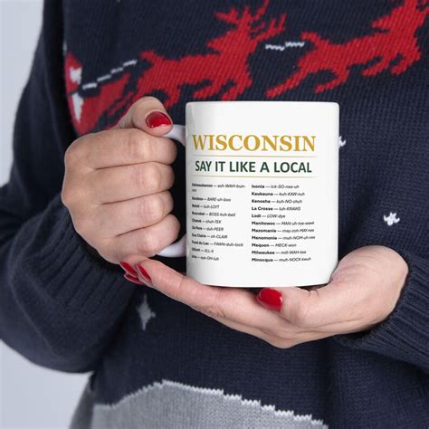 Wisconsin Pronunciation Guide Coffee Mug Funny Town Names Etsy