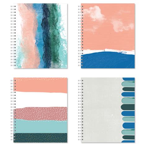 Small Designer Notebooks Assorted 975” X 75” New Leaf Paper