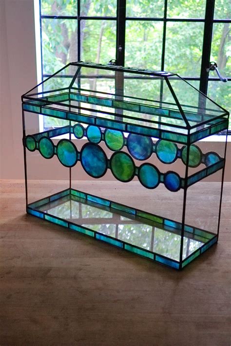 Bluegreen Planet Stained Glass Terrarium Leadhead Glass