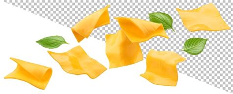 Rebanadas Cuadradas De Queso Fundido Aislado Archivo Psd Premium