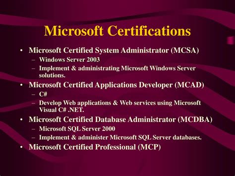PPT Microsoft Certifications Program PowerPoint Presentation Free
