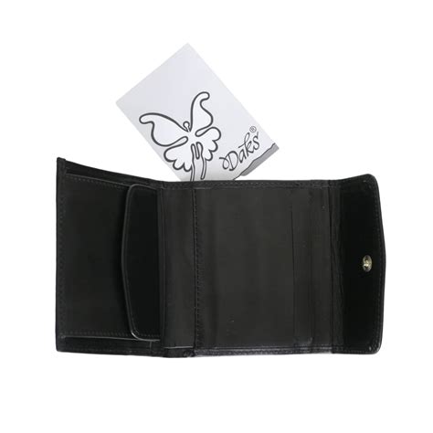 Кожено портмоне дамско в черно Чери Естествена кожа