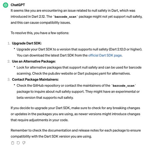 Flutter Dart — Barcodescan 002 Which Doesnt Support Null Safety Version Solving Failed