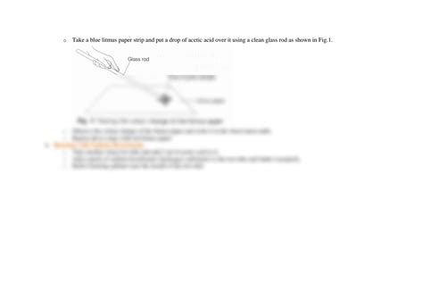 SOLUTION Cbse Class 10 Science Lab Manual Properties Of Acetic Acid