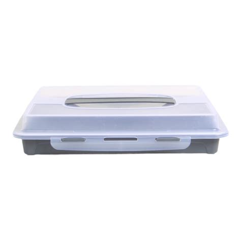 Rectangular Cake Carrier Plastic Food Storage Box 335x65x26cman