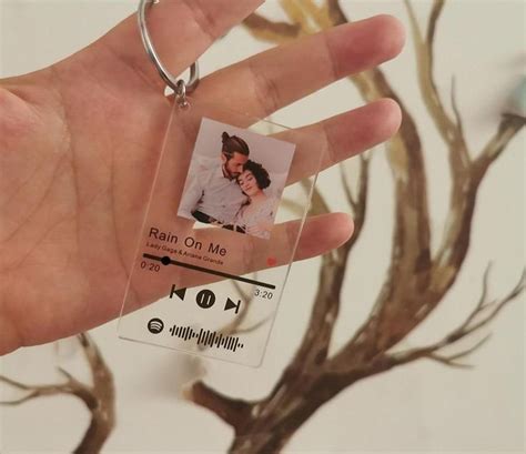 🐣 Offer Xtras Personalized Acrylic Spotify Scan Code Music Keychain Song Singer Name Album