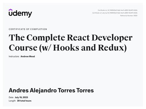 Andres Torres On Linkedin Udemy Course Completion Certificate