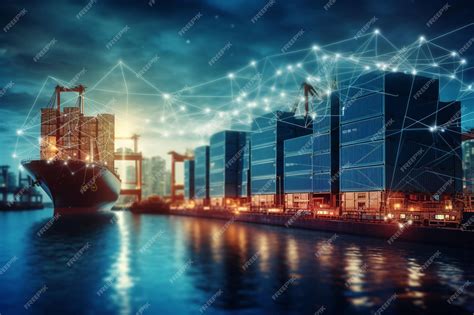 Premium Ai Image Ship Of Business Logistics Cargo Concept And The Map Global Partner