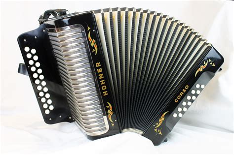 5498 Black Hohner Corso Diatonic Button Accordion Cf Mmm 21 12