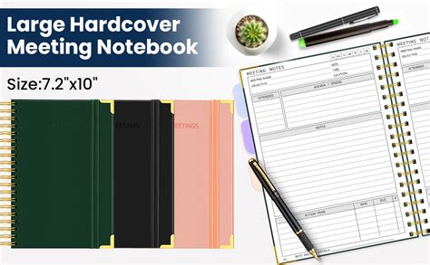 Meeting Notebook Leather Hardcover Work Notebooks For Note Taking B5 Professional