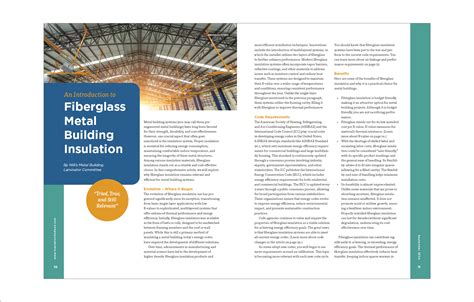 Metal Building Insulation Special Issue An Introduction To Fiberglass