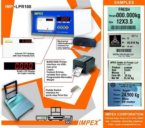 Barcode Label Printing Weighing Scale At ₹ 30000 Piece Label Printing