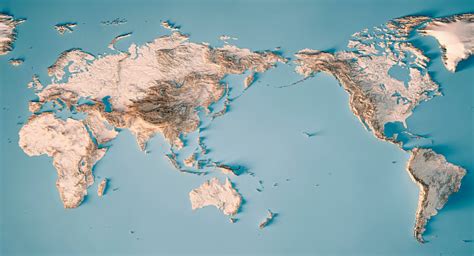 世界地図太平洋中心3dレンダリング地形図ニュートラル アジア大陸のストックフォトや画像を多数ご用意 アジア大陸 3d アフリカ