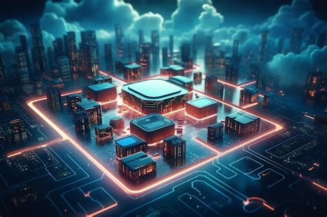 Premium Ai Image A Conceptual Illustration Representing Cloud Networking Cryptocurrency Ai