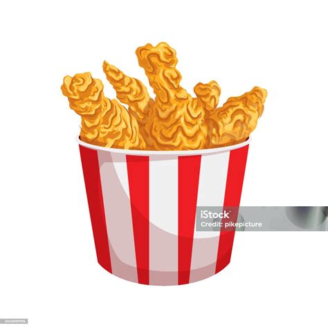 Bucket Fried Chicken Cartoon Vector Illustration向量圖形及更多桶圖片 桶 午餐 卡通