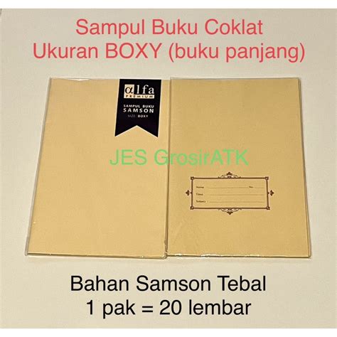 Jual Sampul Buku Coklat BOXY Buku Panjang Sampul Coklat Bahan Samson Shopee Indonesia