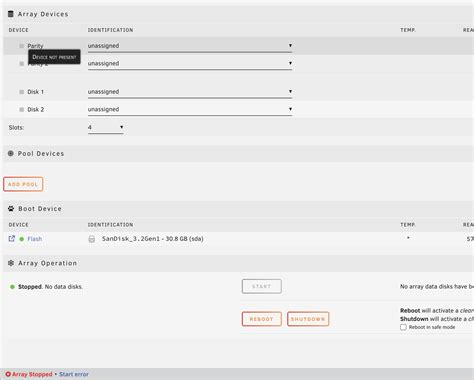 Device Not Present General Support Unraid