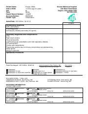 2013 OBS Miles Prower Final Revision Pdf Patient Name Date Of Birth