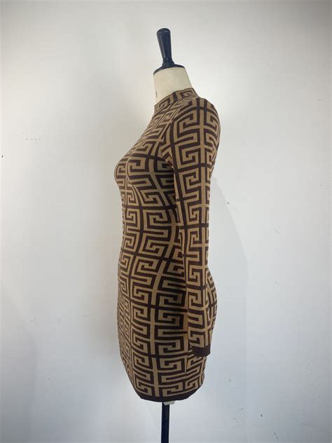 Womens Long Sleeve Printed Bodycon Dress The Little Connection