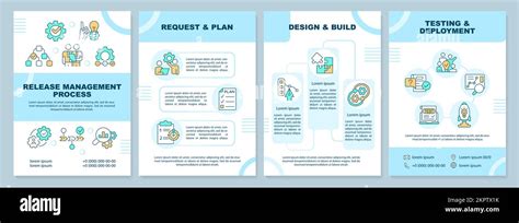 Release Management Process Blue Brochure Template Stock Vector Image