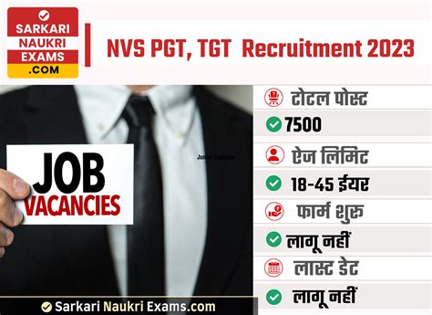 Nvs Pgt Tgt Recruitment 2023 7500 Vacancy Online Form