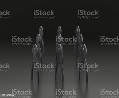 검은 색 배경에 어두운 회색 펜치 단일 색상 워크샵 도구 3d 렌더링 Diy에 대한 스톡 사진 및 기타 이미지 Diy 건설