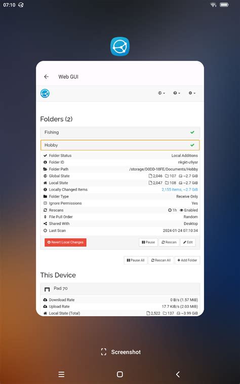Error In Reporting Syncout Of Sync Totals Android Syncthing