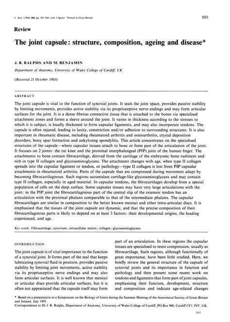 The Joint Capsule Structure Composition Ageing And Disease Docslib
