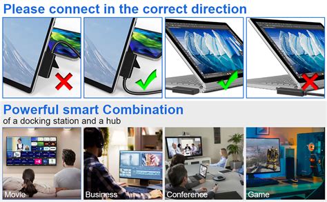 Arsandyn Triple Display Surface Dock K Hdmi Vga W Power For Surface Pro Book Laptop