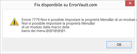 Come fissare Errore 7779 Non è possibile impostare la proprietà