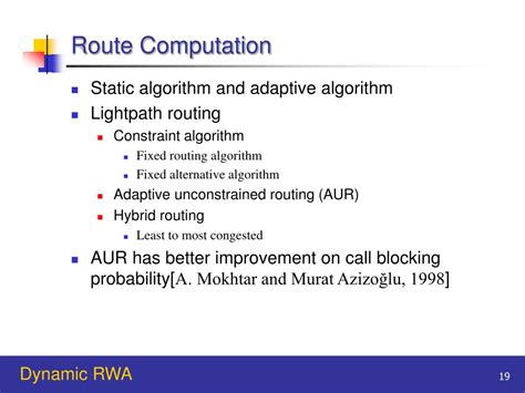 Ppt Research Issues On Routing And Wavelength Assignment For