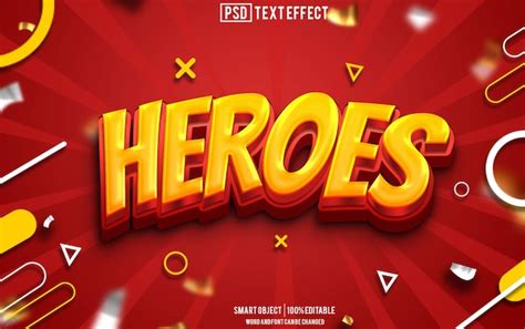 Premium Psd Heroes Text Effect Font Editable Typography 3d Text