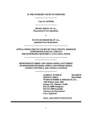 Fillable Online Courts Mo SC87550 Respondent Cross Appellant Brief Doc