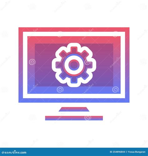 Monitor Gear Logo Gradient Design Template Icon Element Stock Illustration Illustration Of